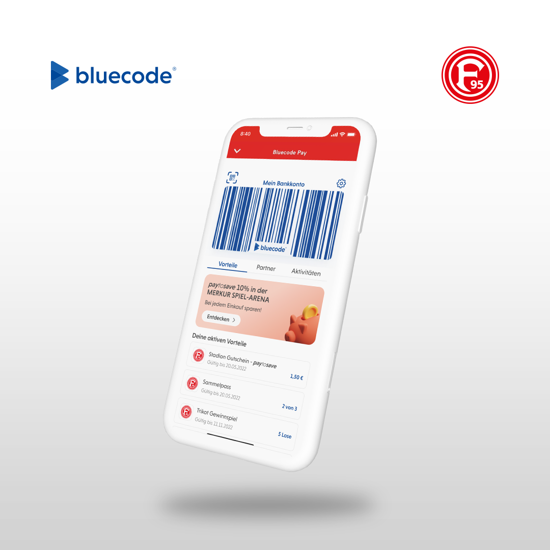 Fortuna Düsseldorf integriert Bluecode als mobile und kontaktlose Bezahloption in App und ...